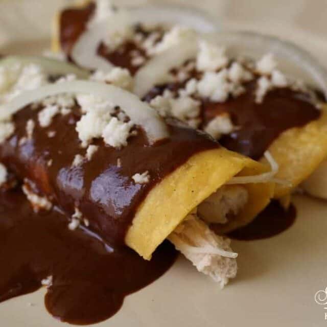 Enmoladas (Chicken Mole Enchiladas) + VIDEO