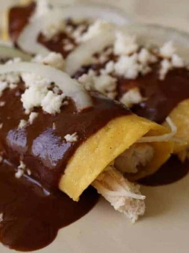 Enmoladas (Chicken Mole Enchiladas) - Mamá Maggie's Kitchen