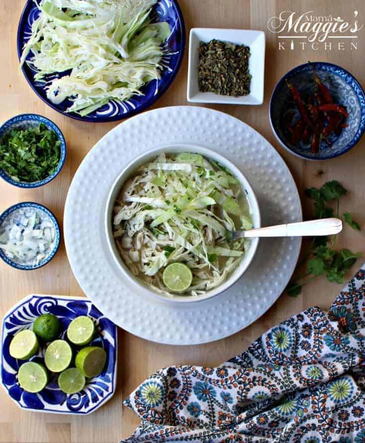 Pozole Blanco (Chicken Pozole) + VIDEO - Mamá Maggie's Kitchen