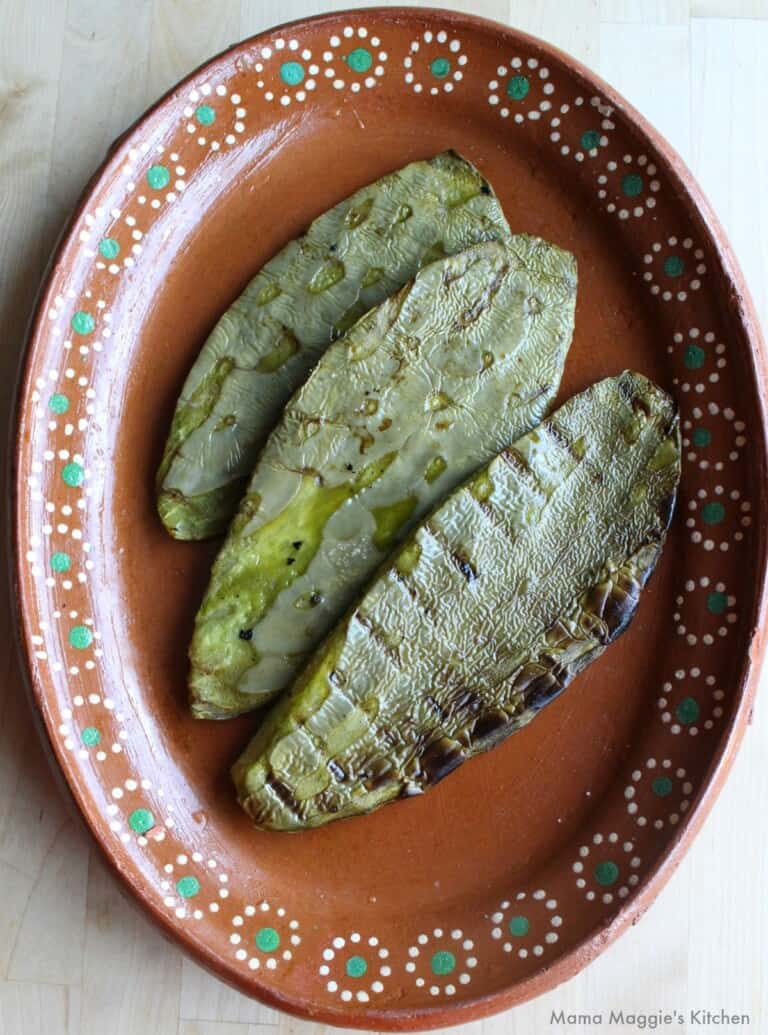 Nopales Asados (Grilled Cactus) - Mamá Maggie's Kitchen