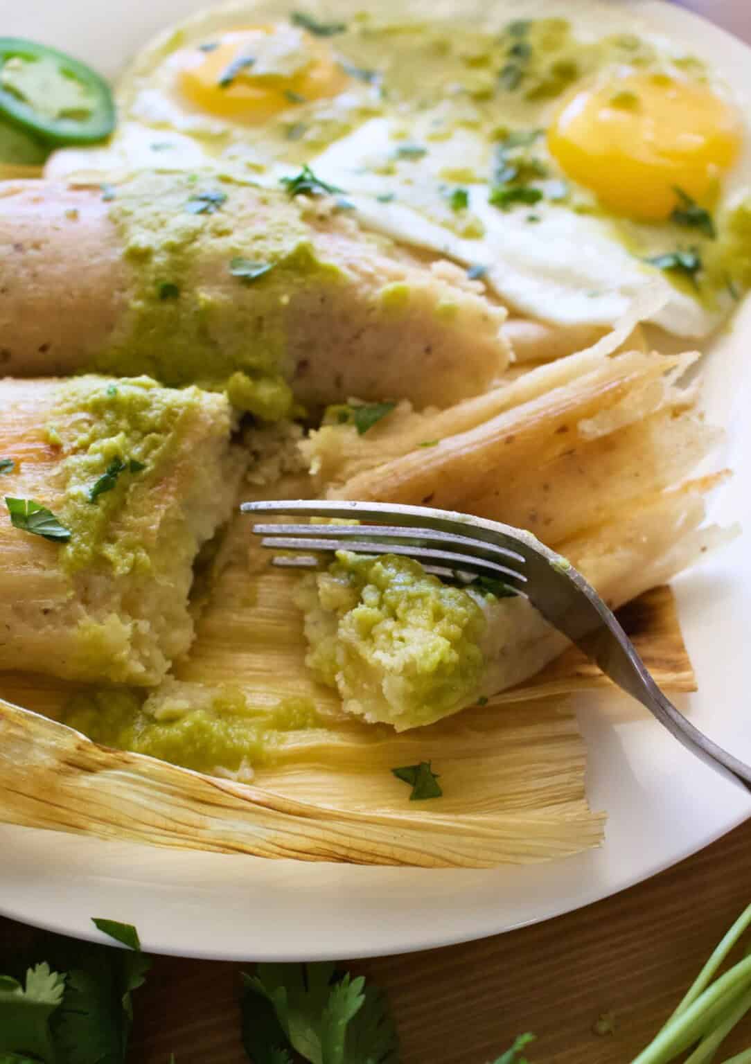 Breakfast Tamales (using Leftover Tamales)