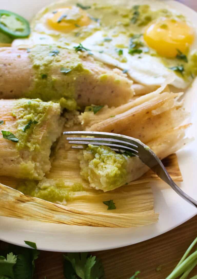 Breakfast Tamales (using Leftover Tamales)