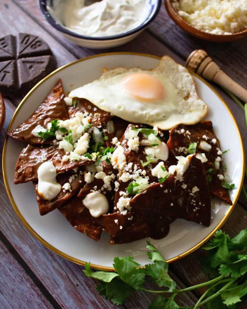 Chilaquiles de Mole (Mole Chilaquiles) - Mamá Maggie's Kitchen