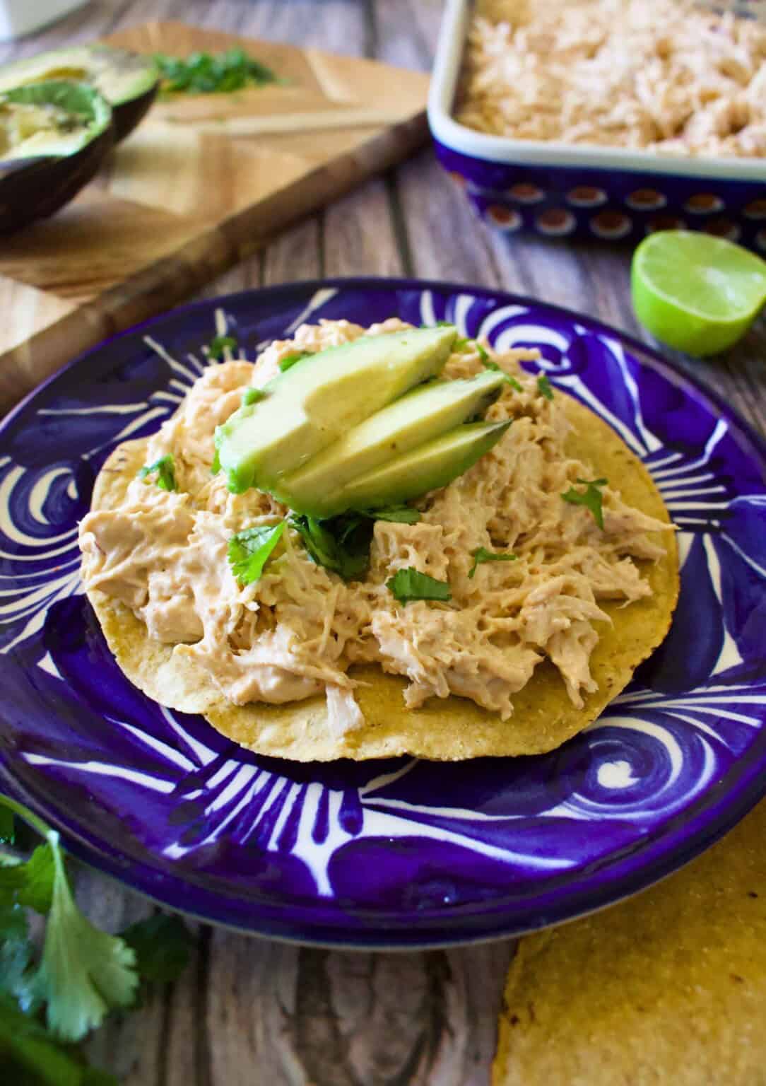Creamy Chipotle Chicken Tostadas - Mamá Maggie's Kitchen